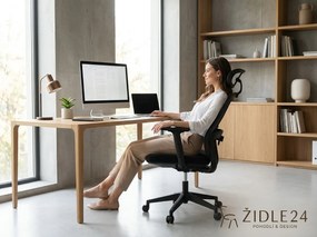 Ergonomická kancelářská židle VEBRUA - černá síťovina