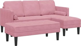 Set pohovek 2 ks Růžová Polyester 3329268