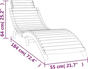 vidaXL Zahradní lehátka 2 ks 184 x 55 x 64 masivní akáciové dřevo [3155470] Barva: Hnědá