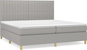 Box spring postel s matrací světle šedá 200 x 200 cm textil 3142521