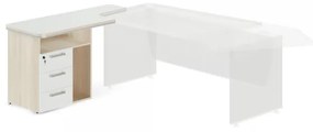 Přístavný kontejner TopOffice Premium, levý / Světlý akát a bílá