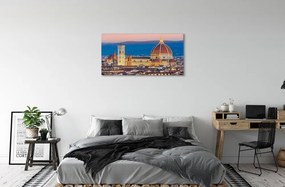 Obrazy na plátně Itálie katedrála panorama v noci 140x70 cm