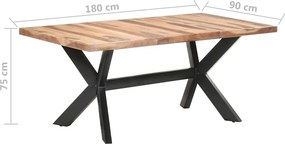 Jídelní stůl 180x90x75 cm masiv s medovou povrchovou úpravou 321548