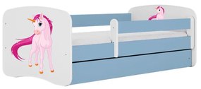 Kocot Kids Dětská postel JEDNOROŽEC modrá Velikost postele: 160x80, Matrace: Bez matrace, Šuplík: Bez šuplíku