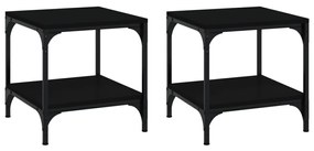Odkládací stolky 2 ks černé 40 x 40 x 40 cm kompozitní dřevo - Default Title