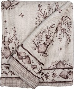 Béžový pléd s jeleny Gentle Wilderness - 130*180 cm
