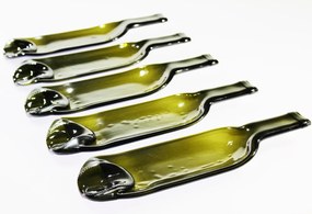 BDK-GLASS Servírovací tác z lehané skleněné láhve - olivová