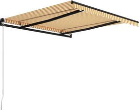 Ručně zatahovací markýza 300 x 250 cm žlutobílá 3055186