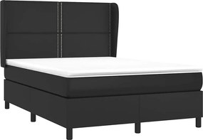 Box spring postel s matrací černá 140x200 cm umělá kůže 3128973