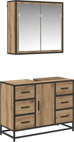 Sada koupelnového nábytku 2 ks Artisanový dub 80 x 33 x 60 cm 3402430