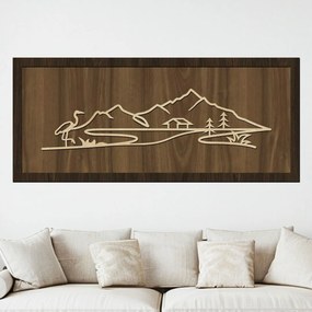 dřevo života Dřevěný obraz JEZERO Zvolte rozměr (cm): 80x34, Zvolte barvu dekoru: Ořech-Wenge