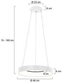 LED závěsné světlo Ringlede, Ø 48 cm bílá