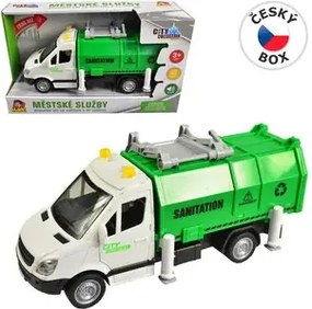 MaDe 12415 - Auto popelářské na setrvačník, se světlem a zvukem, 19 cm
