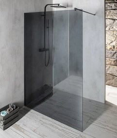 Gelco VARIO BLACK sprchová zástěna 120 x 200 cm jednodílná k instalaci ke stěně černá sklo kouřové GX1312GX1014