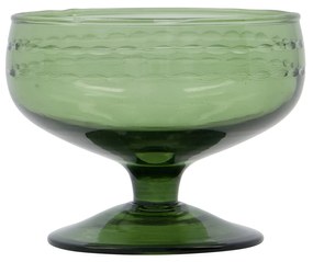 House Doctor Skleněný pohár na deserty Vintage Green, zelená barva, sklo