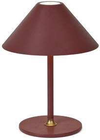 OnaDnes -20% Vínově červená plastová nabíjecí stolní LED lampa Halo Design Hygge 25 cm