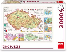 DINO Puzzle Mapy České republiky 97x69cm skládačka 2000 dílků dn561281