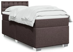 Box spring postel s matrací tmavě hnědá 100 x 200 cm textil