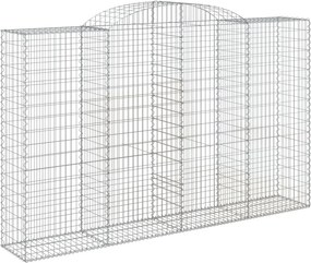 Klenuté gabionové koše 4 ks 300x50x180/200cm pozinkované železo 3146775