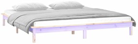 Rám postele s LED světlem 150 x 200 cm King Size masivní dřevo - Default Title