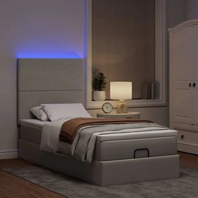 Osmanský rám postele s matrací taupe 90x190cm textil 3313889