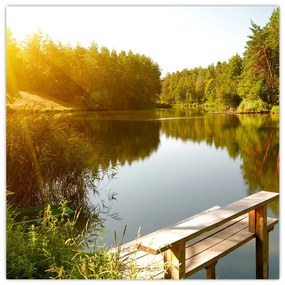 Obraz - Jezero u lesa (30x30 cm)