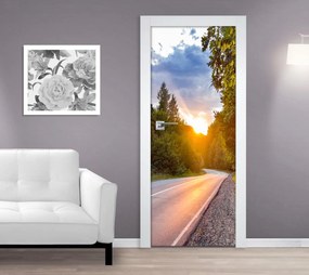 Samolepící fototapeta na dveře 95x210cm - Cesta západ slunce