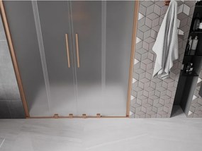 Mexen Velar Duo, posuvné sprchové dveře do otvoru 160 cm, 8mm sklo námraza, měděná matná, 871-160-000-32-65