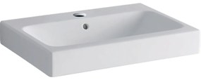 Geberit iCon - Umyvadlo 600x485 mm, otvor pro baterii, s přepadem, s KeraTect, bílá 124560600