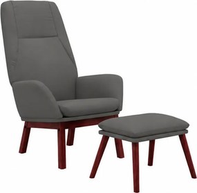 relaxační křeslo, s podnožkou, odpočinkové, masivní kaučukovník/kov/textil, 95x76x71 cm, nohy tmavé/světle šedá, Dekorino KR20260084