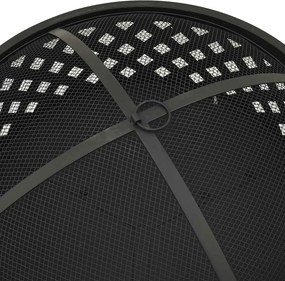 Rustikální přenosné ohniště s pohrabáčem 68 cm XXL ocel 311890
