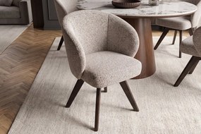 Designová otočná židle Tolinka béžová / hnědá