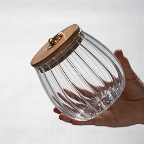 Skleněná dóza RIBBE s bambusovým víkem 700 ml
