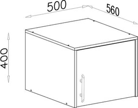 Meblar Nástavec na šatní skříň Smart SRN5 50 Barva: Dub Artisan