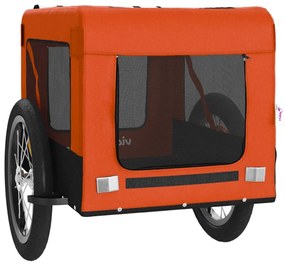 Vozík za kolo pro psa oranžový a černý oxfordská tkanina/železo - Default Title