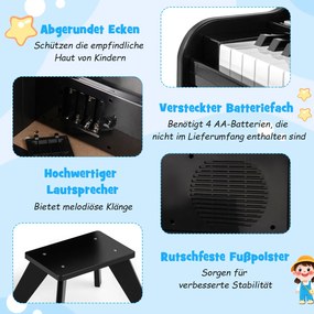 Costway 25 Keys Mini Digital Piano se stoličkou Dětské piano