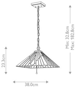 Elstead TF-ALDERLEY-P - Lustr na řetězu Tiffany ALDERLEY 1xE27/60W/230V