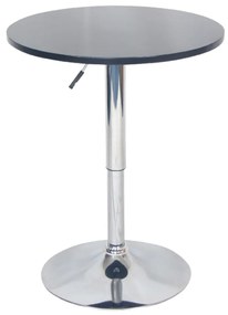 Barový stůl s nastavitelnou výškou, černá, průměr 60 cm, BRANY 2 NEW