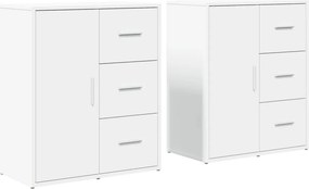 Příborníky 2 ks bílé 60 x 31 x 70 cm kompozitní dřevo 3276553
