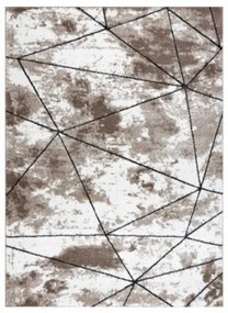 Koberec COZY Polygons, geometrický - hnědý
