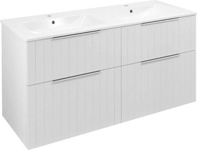 Sapho Cirasa - Umyvadlová skříňka Strip 118x64x46 cm, 4x zásuvka, matná bílá CR121-3131S-21