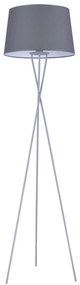 KEJO Moderní stojací lampa REMI GRAY, 1xE27, 60W, kulatá, šedá K-4373