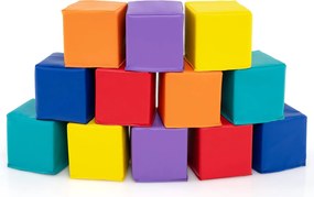 Costway 12 Kus pěnových stavebních bloků, měkké stavební bloky, šplhatelné měkké