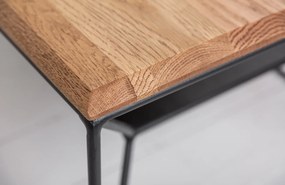 Moebel Living Dubový konferenční stolek Bourne 110 x 55 cm s kovovou podnoží