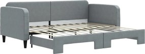 Válenda s přistýlkou světle šedá 90 x 200 cm textil 3196816