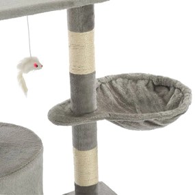Škrabadlo pro kočky se sisalovými sloupky 138 cm šedé