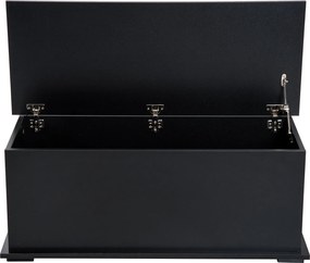 HOMCOM Dřevěný úložný box s víkem, nosnost max. 120 kg pro ložnici a obývací pokoj 100x40x40 cm Černý | Aosom