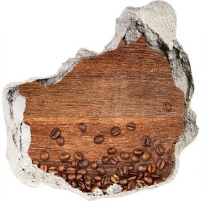 Wallmuralia Nálepka 3D díra na zeď Zrnka kávy 75x75 cm
