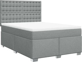 Box spring postel s matrací světle šedá 140 x 200 cm textil 3292825