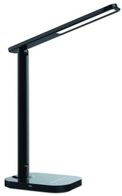 NEDES | LED Stmívatelná dotyková stolní lampa s USB konektorem KIARA LED/7W/230V černá | ND3302